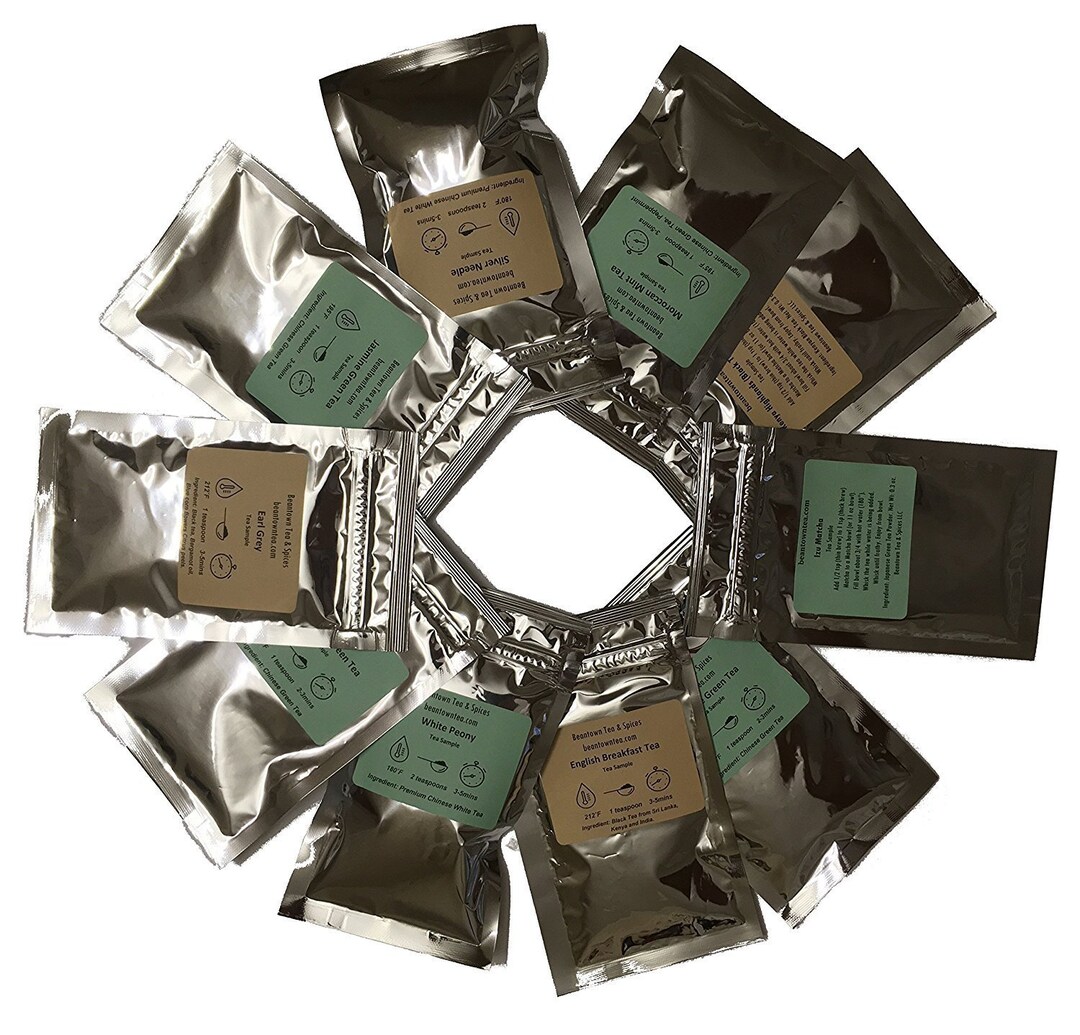 10 Tea Samplers Variety Gift Pack. All Natural Gourmet Whole Leaf Tea ...