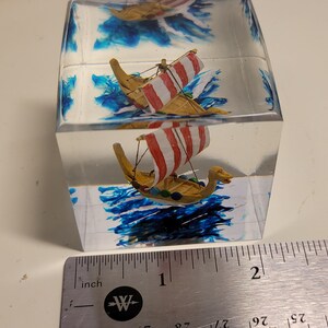 Viking Ship in a 2" Resin Cube, Sailing on a Blue Sea - Etsy