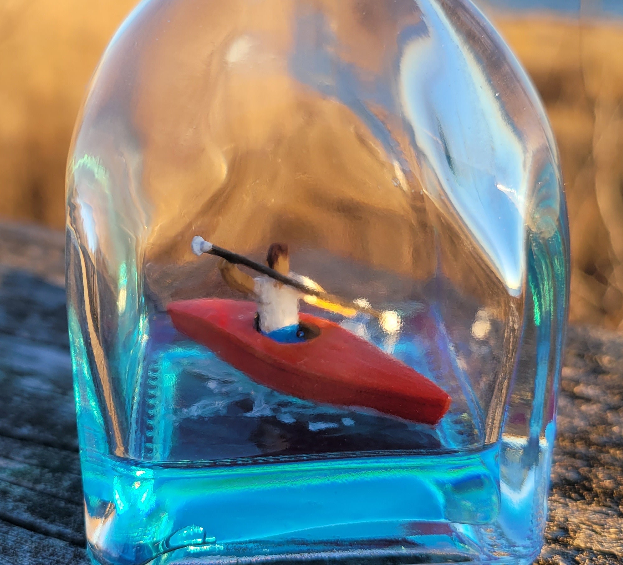 Kayak in a Bottle, Paddling on Blue Water - Etsy