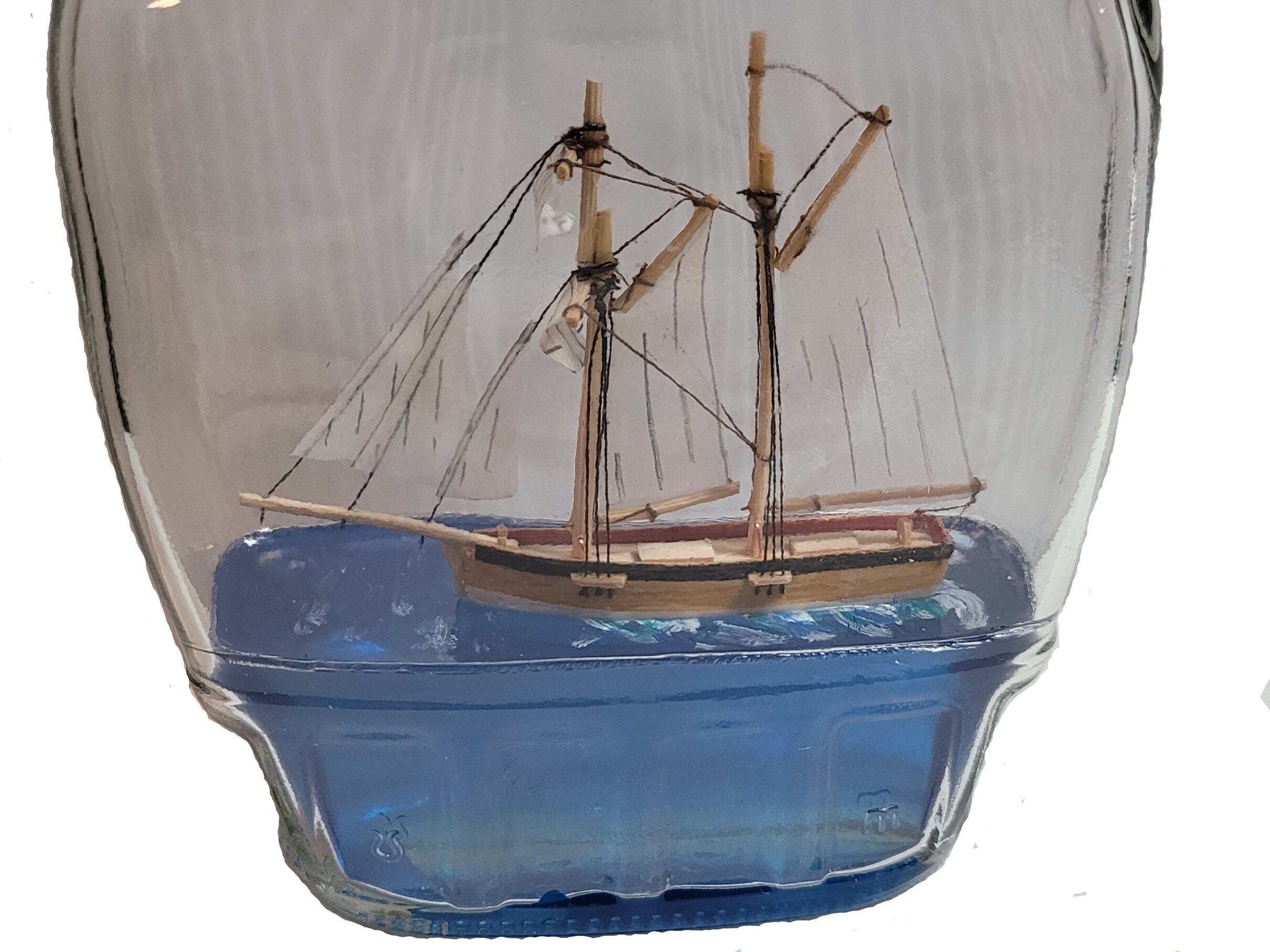 Schooner Model Ship in a Glass Bottle, 7.25 - Etsy
