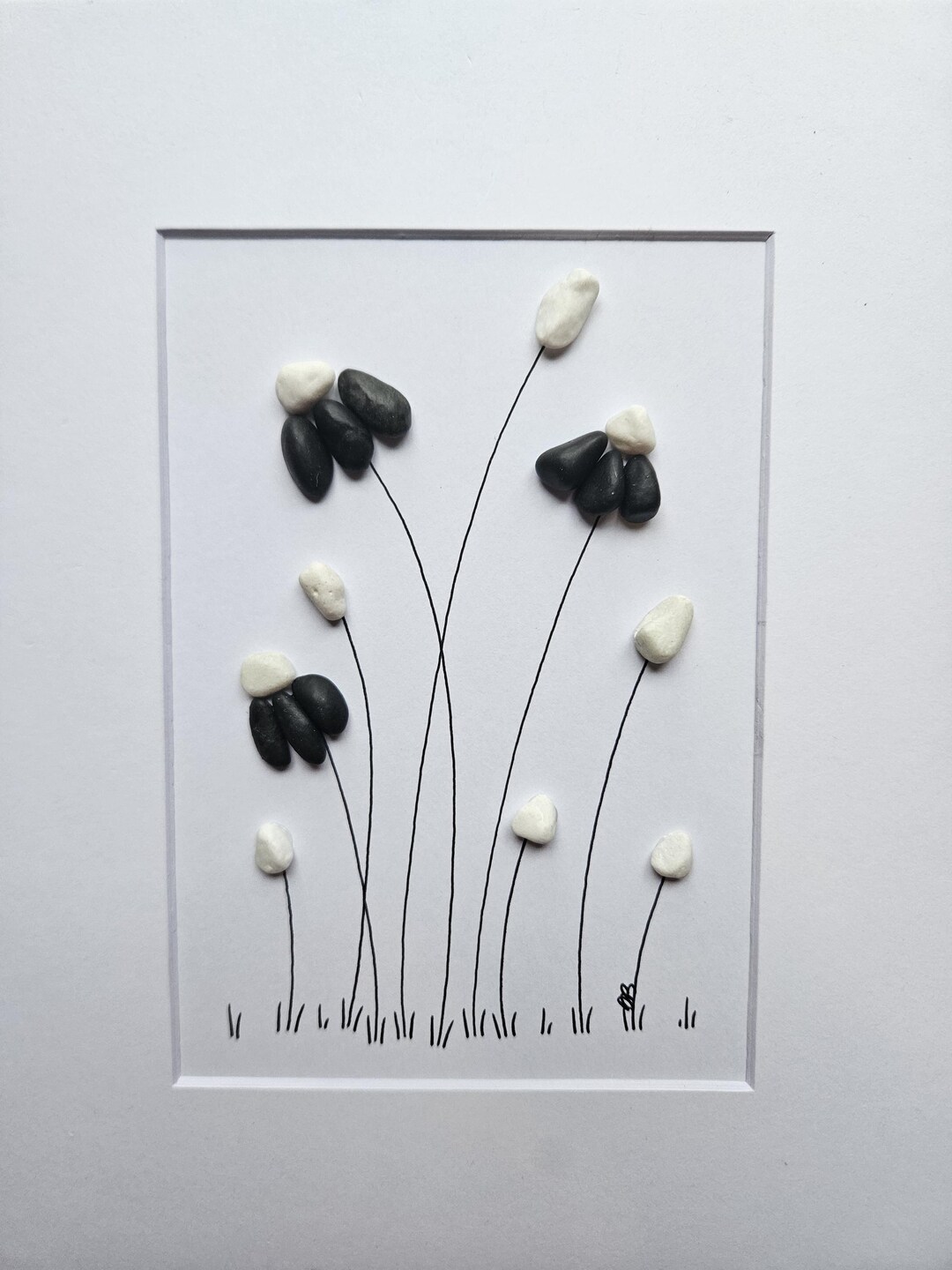 Pebble Art Flowers, Flower Art, Floral Art, Wildflowers, Gift for Her ...