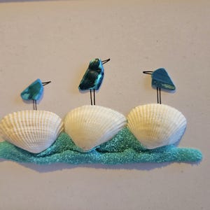 Seashell Art, Coastal Decor, Nautical Decor, Seashell Birds, Framed or ...