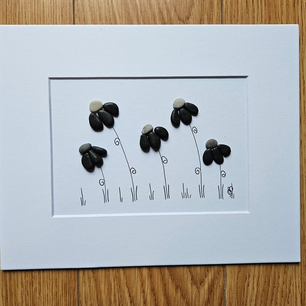 Pebble Art Flowers - Etsy