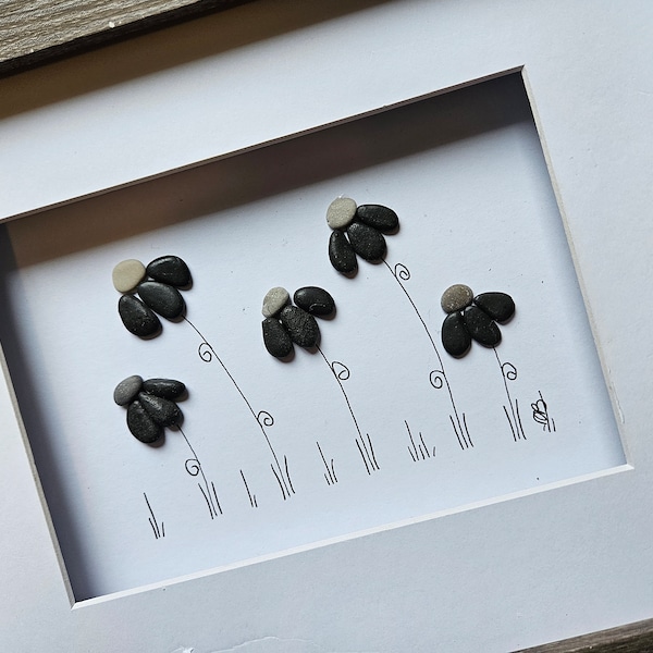 Pebble Art Flowers - Etsy