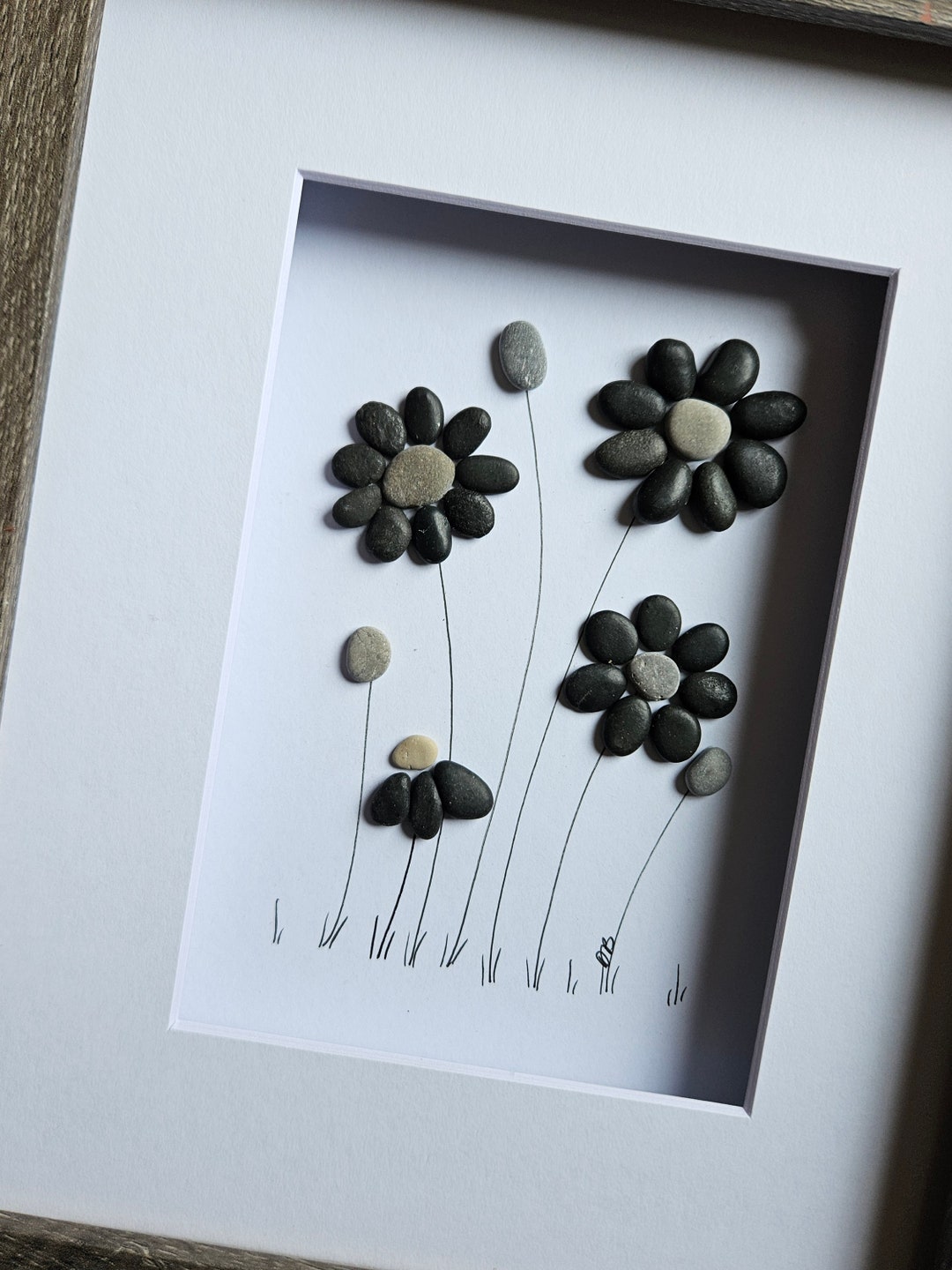 Flower Art, Floral Art, Wildflowers, Pebble Flowers, Gift for Her, 8x10 ...