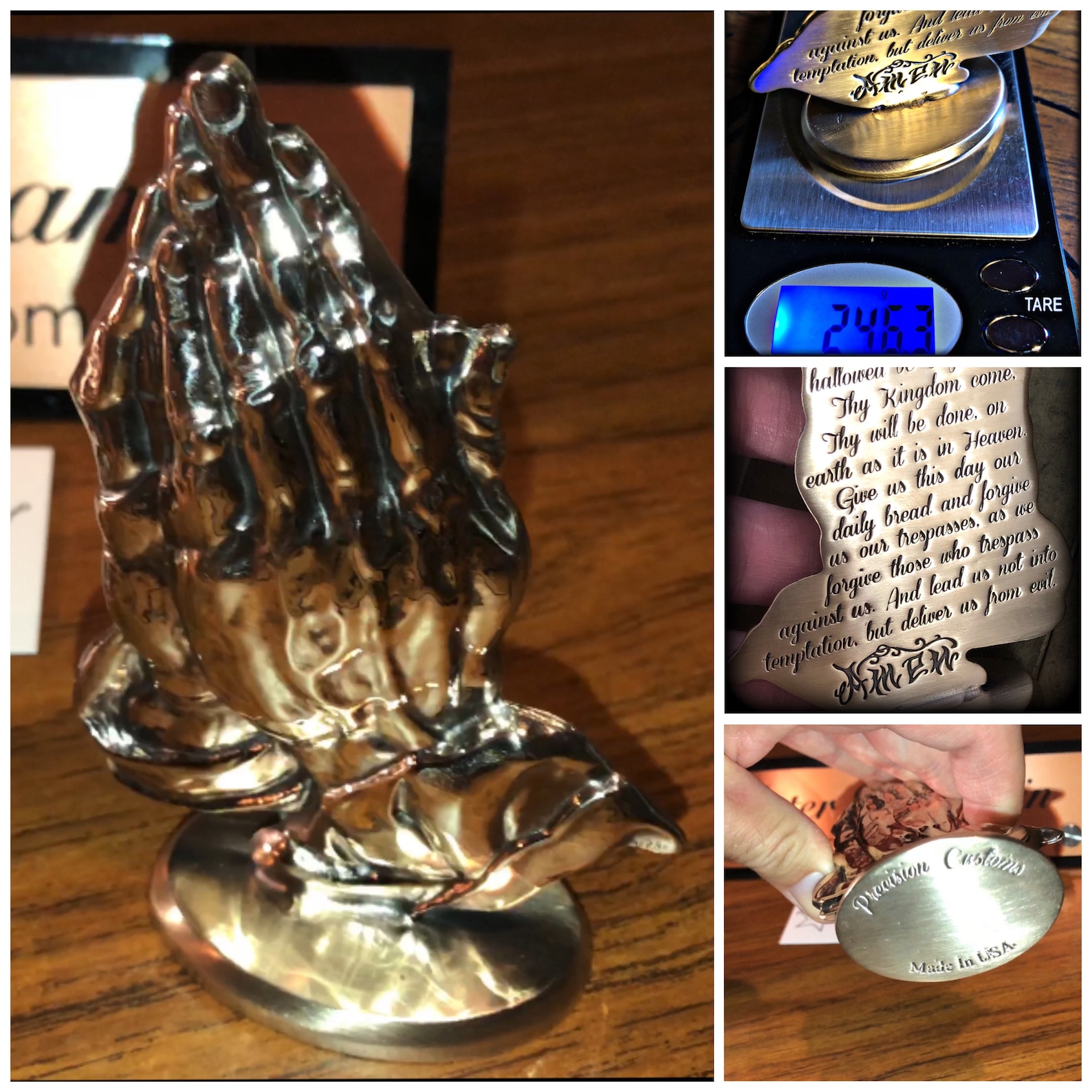 Praying Hands Prayer Statue 245g Bronze Serial 'd | Etsy