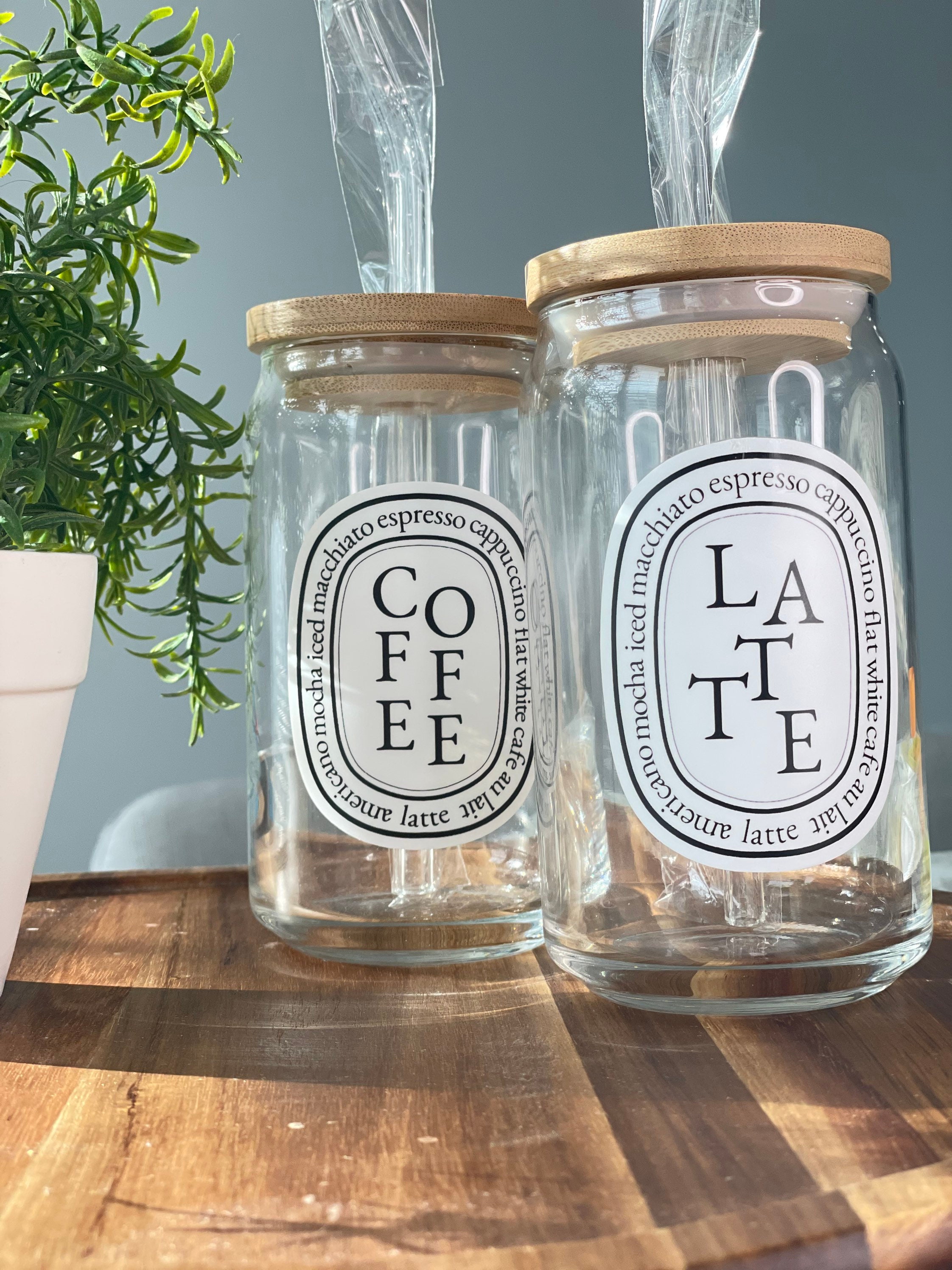 Coffee Can Glass, Aesthetic Can Glass, Boho Can Glass, Latte Can Glass ...