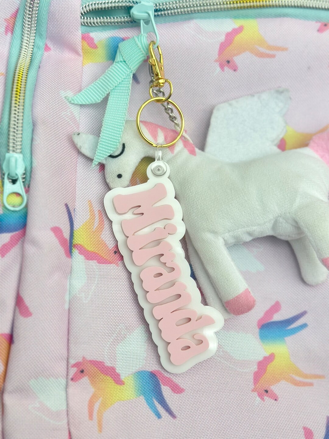 Backpack Name Tag, Acrylic Keychain, Diaper Bag Name Tag, Diaper Bag ...