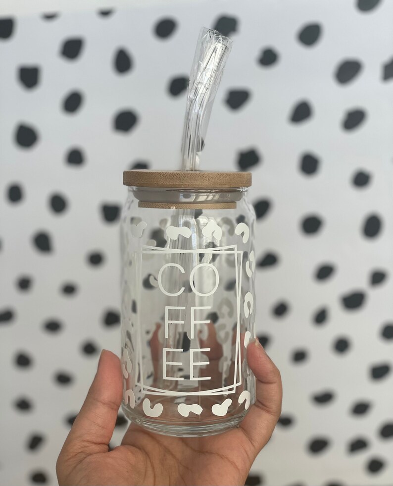 Iced Coffee Glass Libbey Can Glasses Leopard Beer Can Glass - Etsy