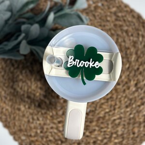 St. Patrick’s Day Stanley Name Plate, Shamrock Stanley Name Tag ...