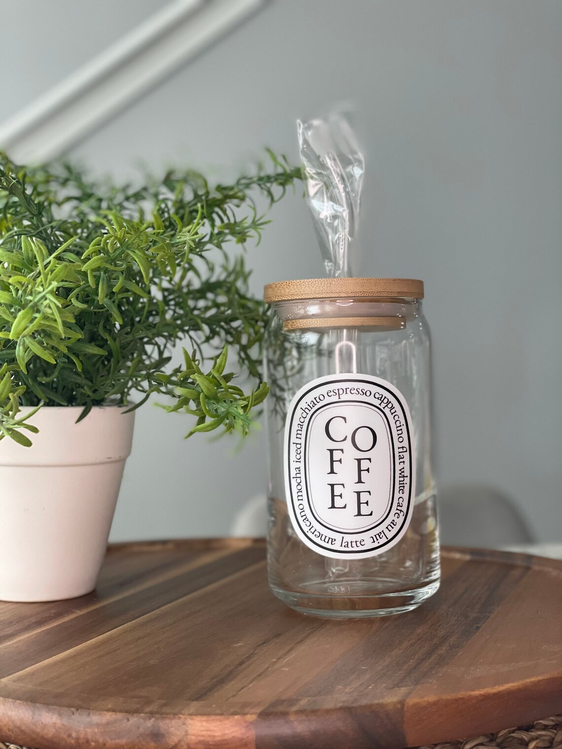 Coffee Can Glass Aesthetic Can Glass Boho Can Glass Latte | Etsy