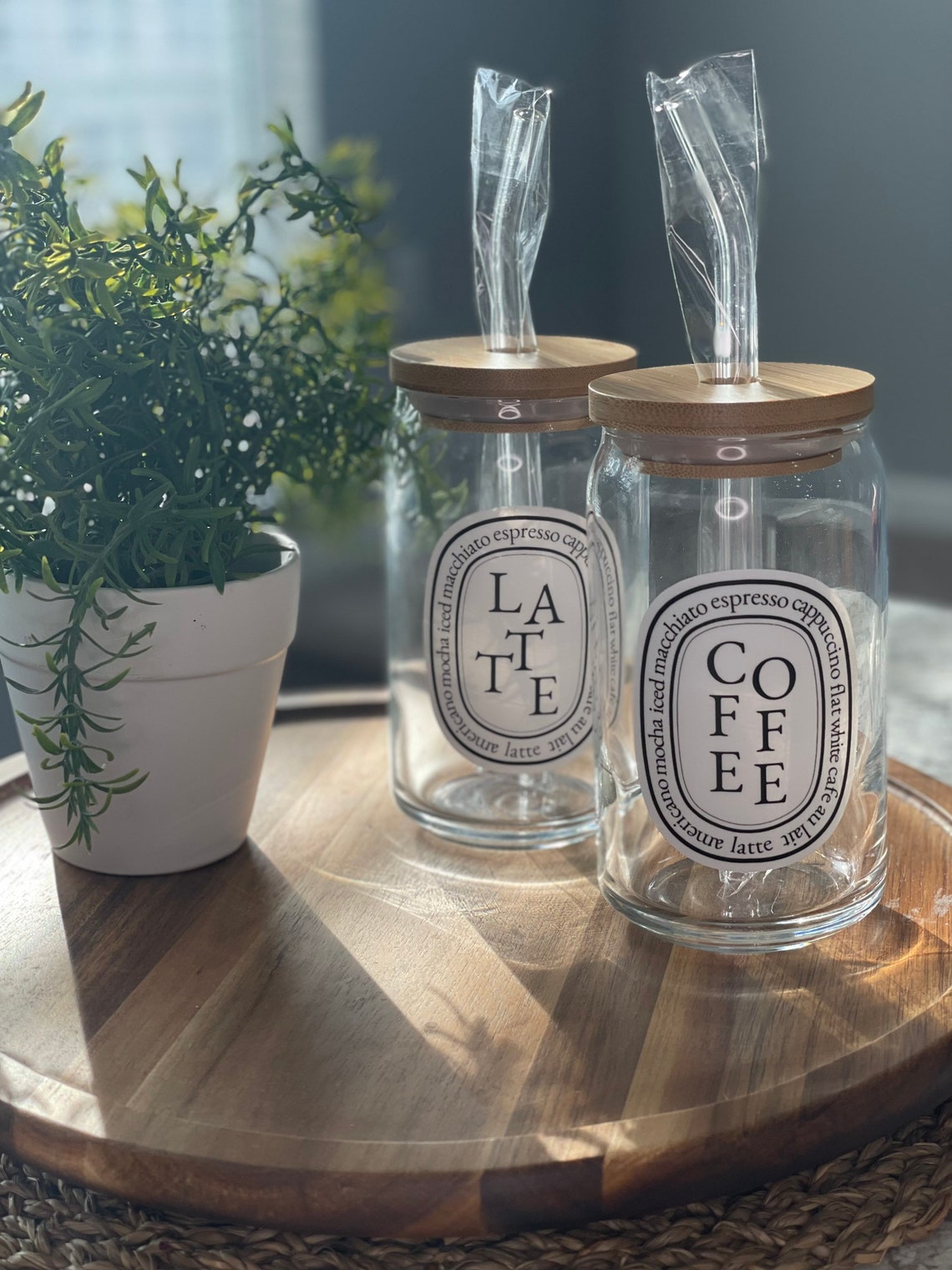 Coffee Can Glass Aesthetic Can Glass Boho Can Glass Latte | Etsy