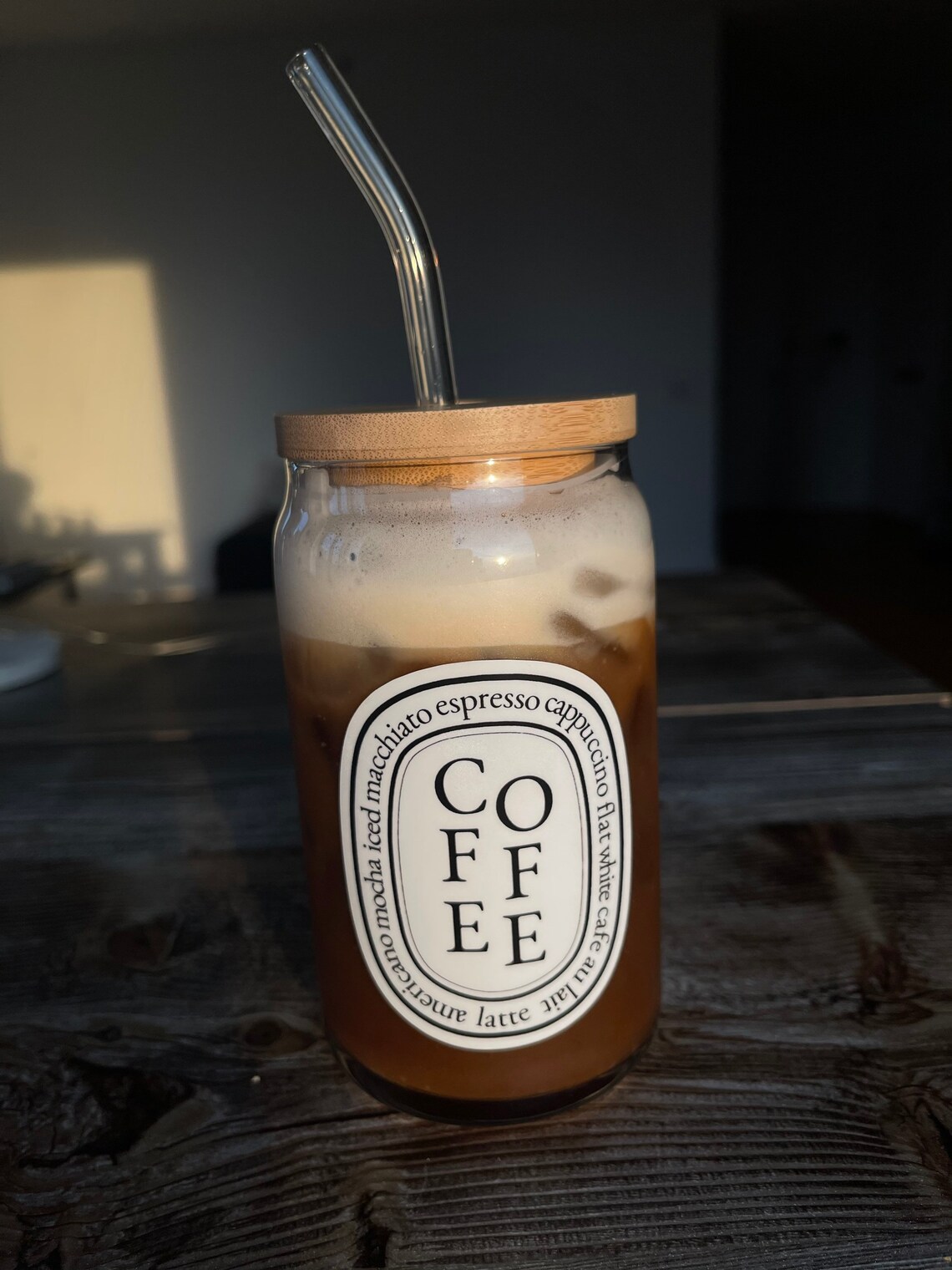 Coffee Can Glass Aesthetic Can Glass Boho Can Glass Latte - Etsy