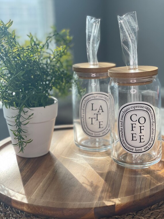 Coffee Can Glass Aesthetic Can Glass Boho Can Glass Latte | Etsy