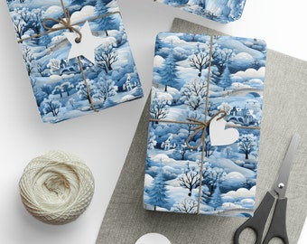 Blue Christmas Wrapping Paper Christmas Wrapping Paper Blue and White ...