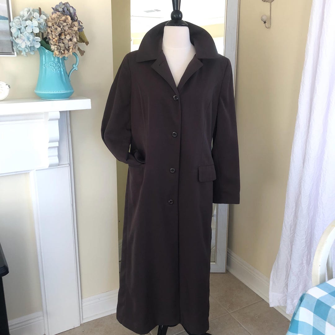 Utex Design Womens Dress Coat/trench Size 8 Brown Classic Style - Etsy