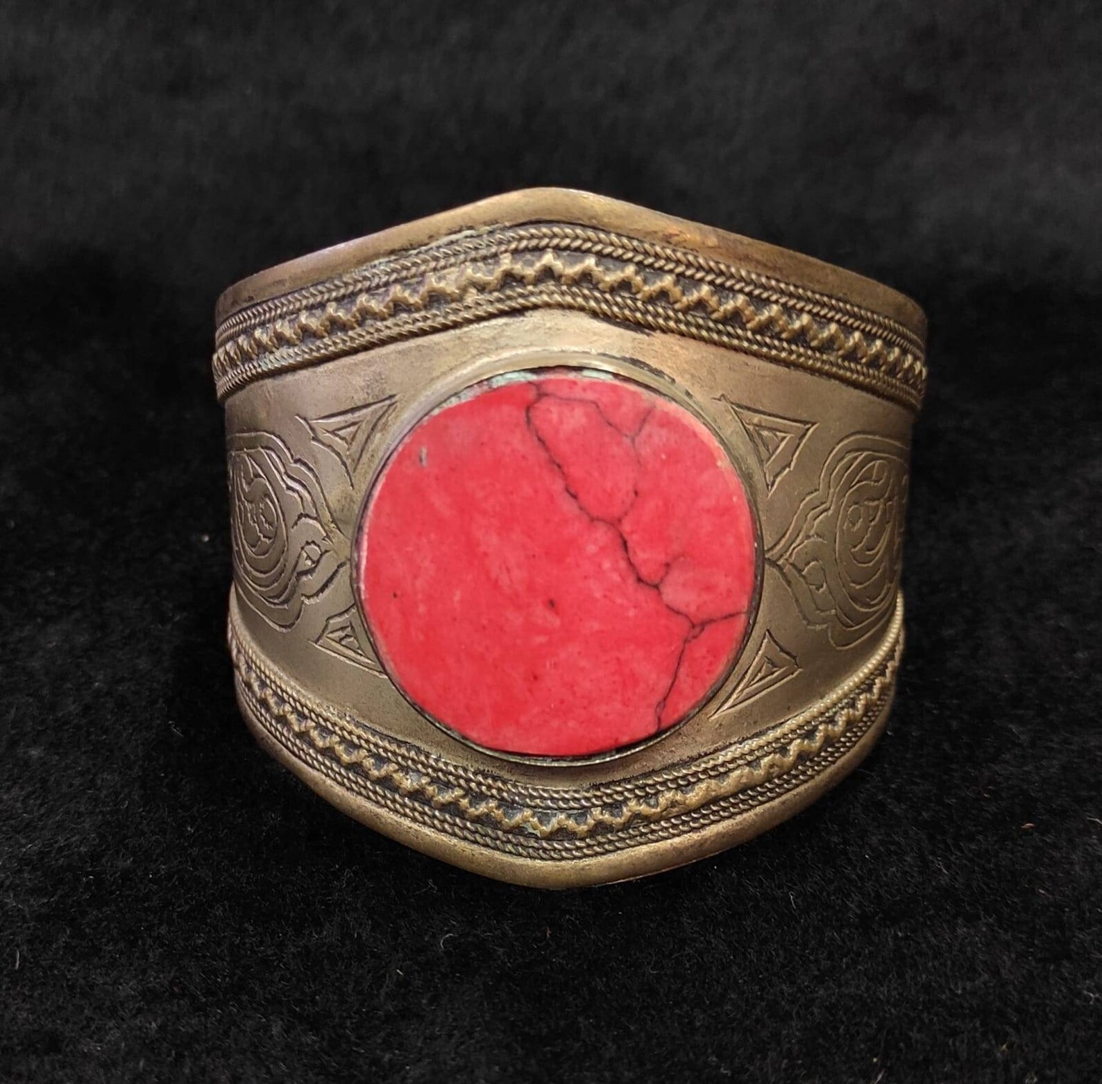 Beautiful Vintage Silver Old Bangle Bracelet With Pink Coral | Etsy