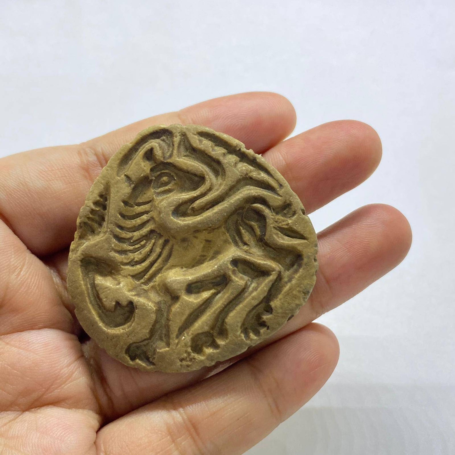 Saisianin Ancient Old Stone Seal Unique Stamp Goat Intaglio - Etsy
