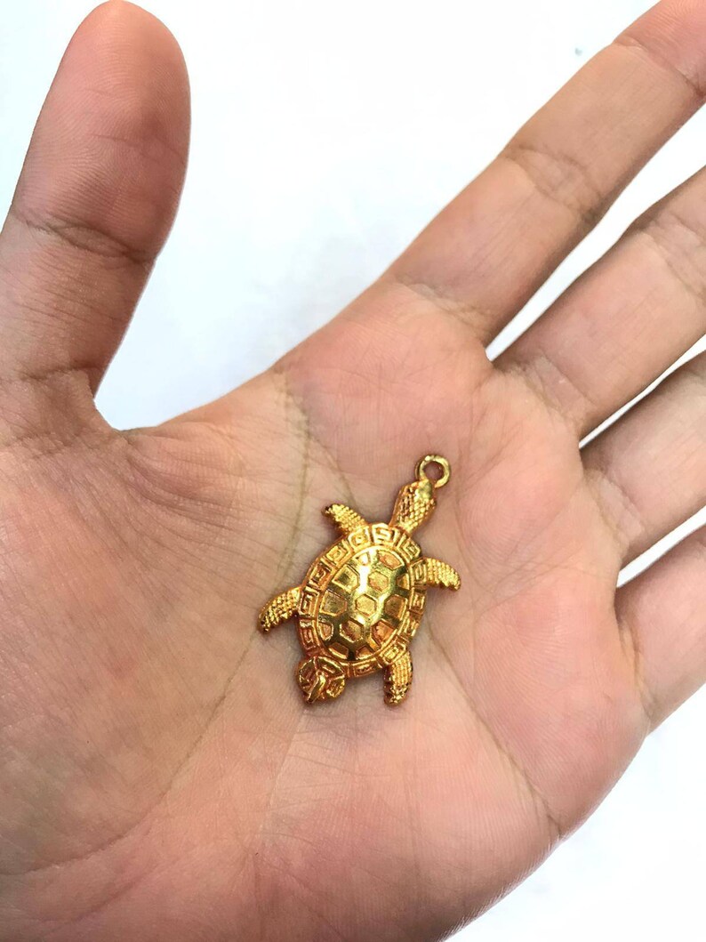 Wonderful Gold Plated Vintage Tibetan Turtle Pendant Amulet - Etsy