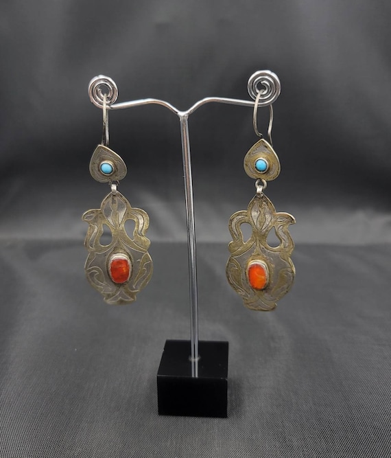 Vintage Beautiful Turkmani Afghanistan Silver With Go… - Gem