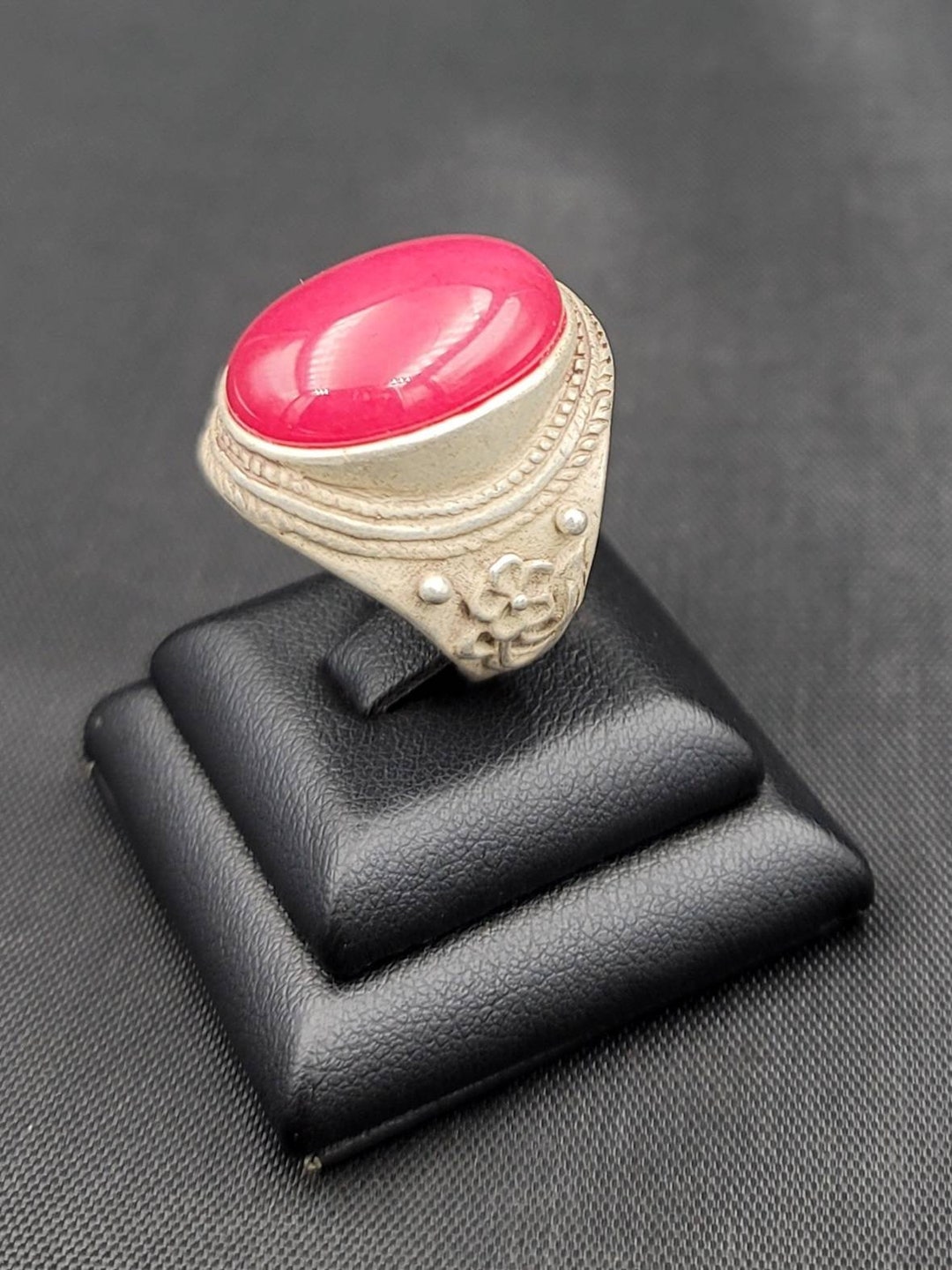 Pink Ruby Natural Gemstone Handmade Vintage Silver Nepal Ring - Etsy