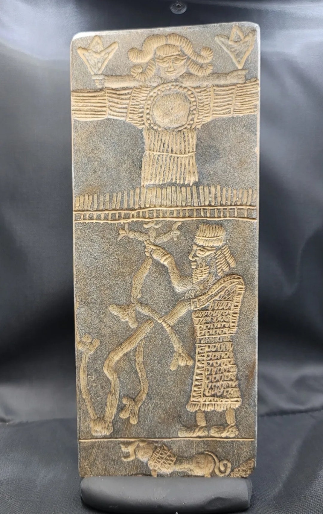 Ancient Sumerian King Gilgamesh With Goddess and Loin Intaglio Tablet ...