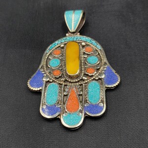 Beautiful Native American Vintage Mid Eastern Lucky Hand Turquoise ...