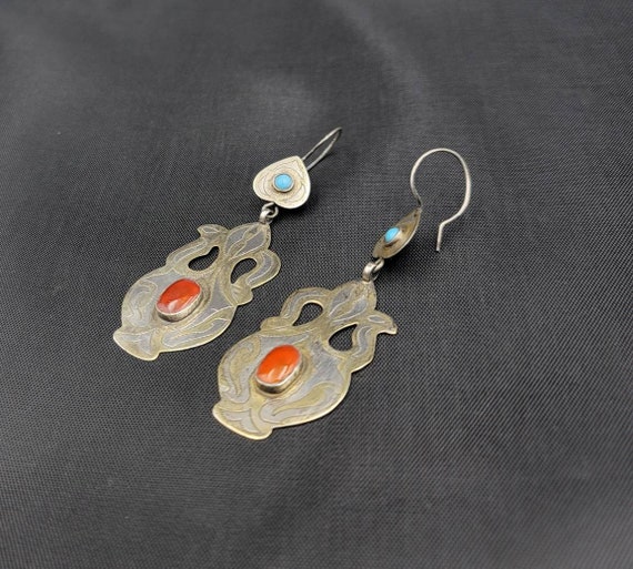 Vintage Beautiful Turkmani Afghanistan Silver With Go… - Gem