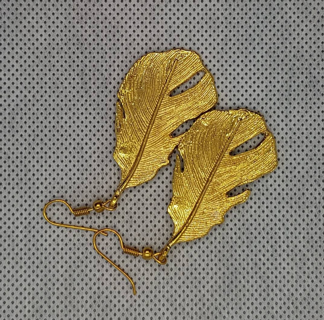Silver Gold-plated Beautiful Leaf Shape Vintage Earings - Etsy