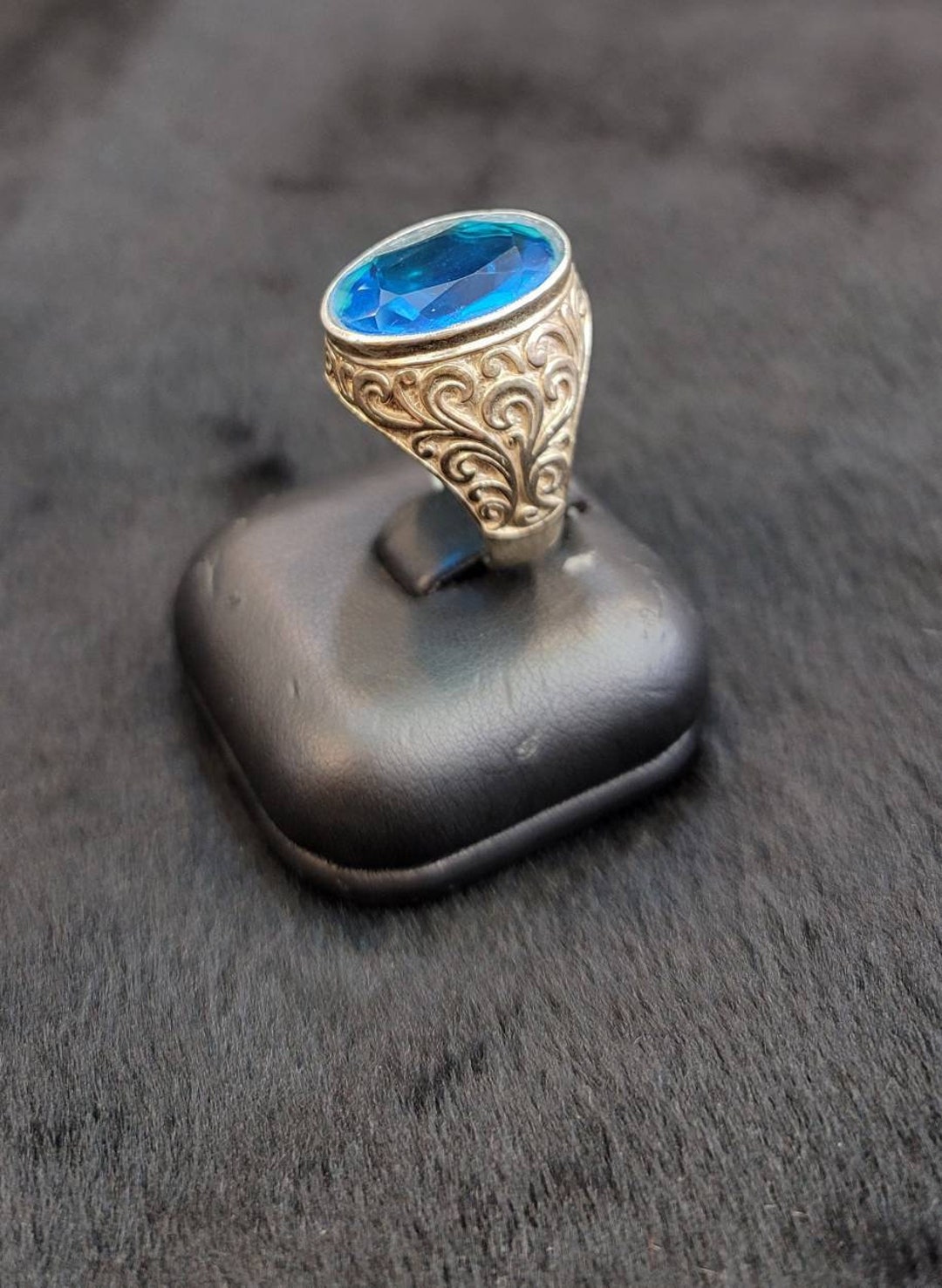 Handmade Solid Silver Ring: Persian Blue Topaz, Size 9 - Etsy