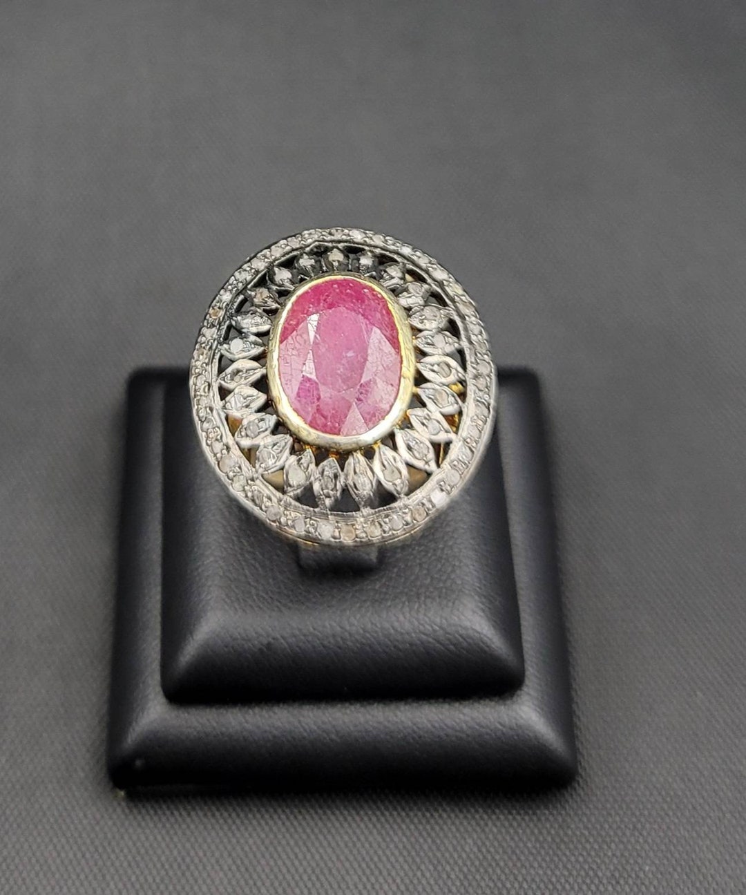 Beautiful Natural Ruby Gemstone 20k Gold Over Silver Beautiful Ring - Etsy
