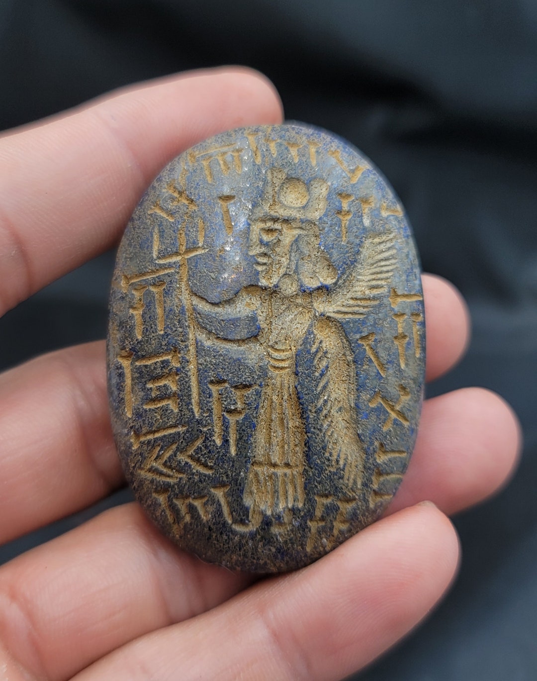 King Gilgamesh With Wings Ancient!! Cicra BC Century Intaglio Carved ...