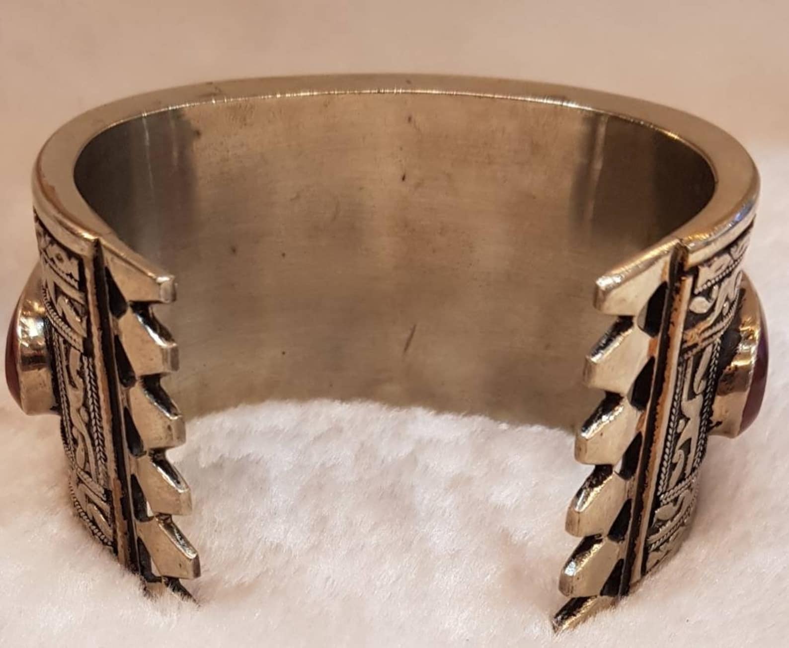 Medieval Beautiful Old Silver Cuff/ Bangle with Beautiful Red | Etsy