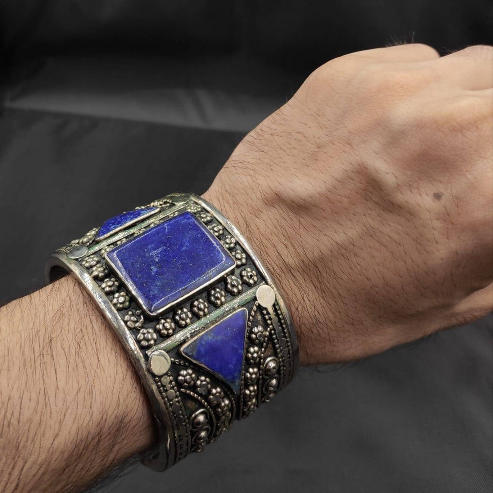 Beautiful Old Vintage Afghanistan Silver Bracelet With Lapis | Etsy
