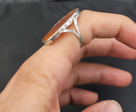 Ancient Old Deer Intaglio Unique Silver Ring With Anc… - Gem