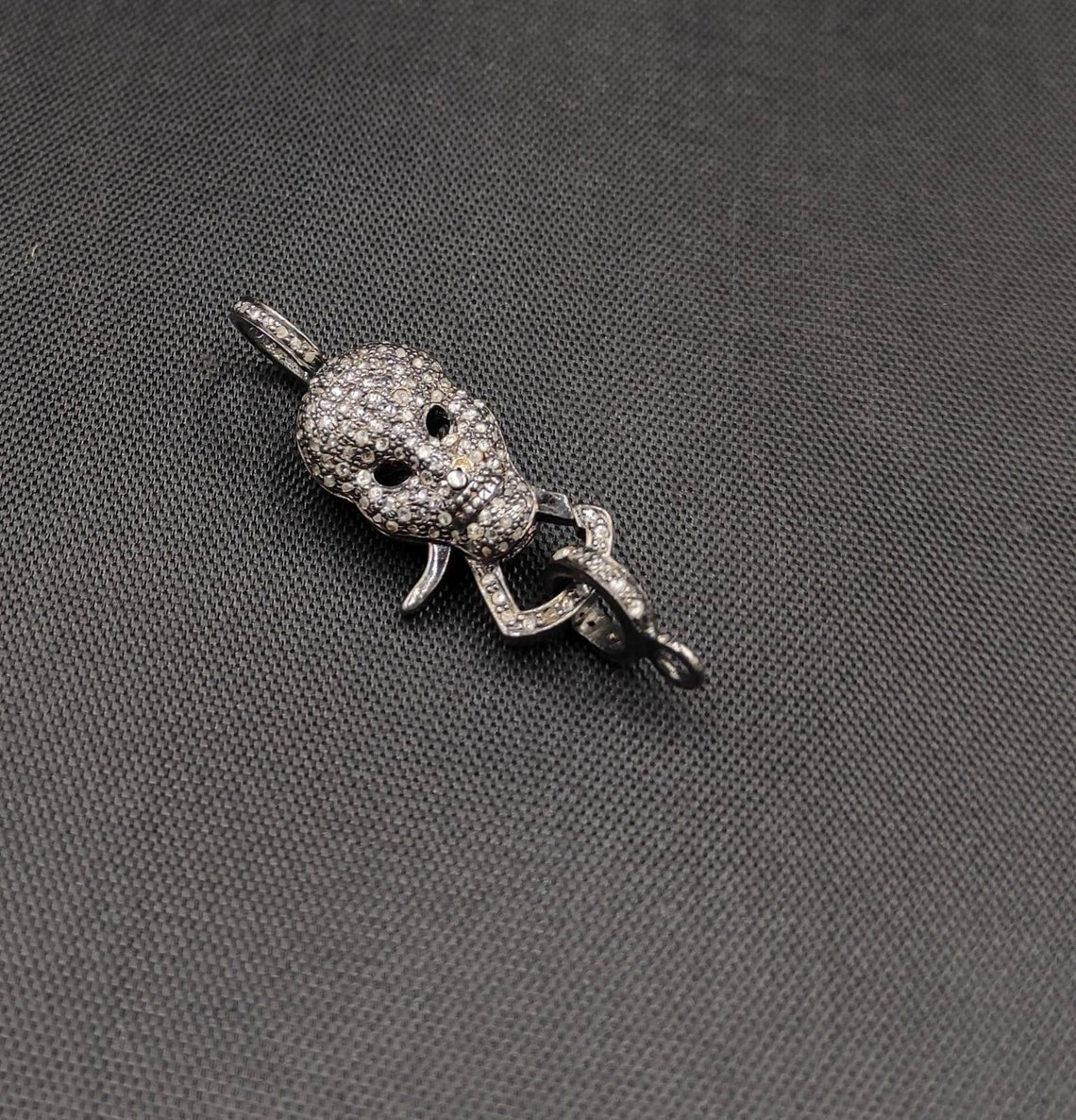 Unique Silver Vintage Lock Skull Shape With Natural Daimond Saround - Etsy