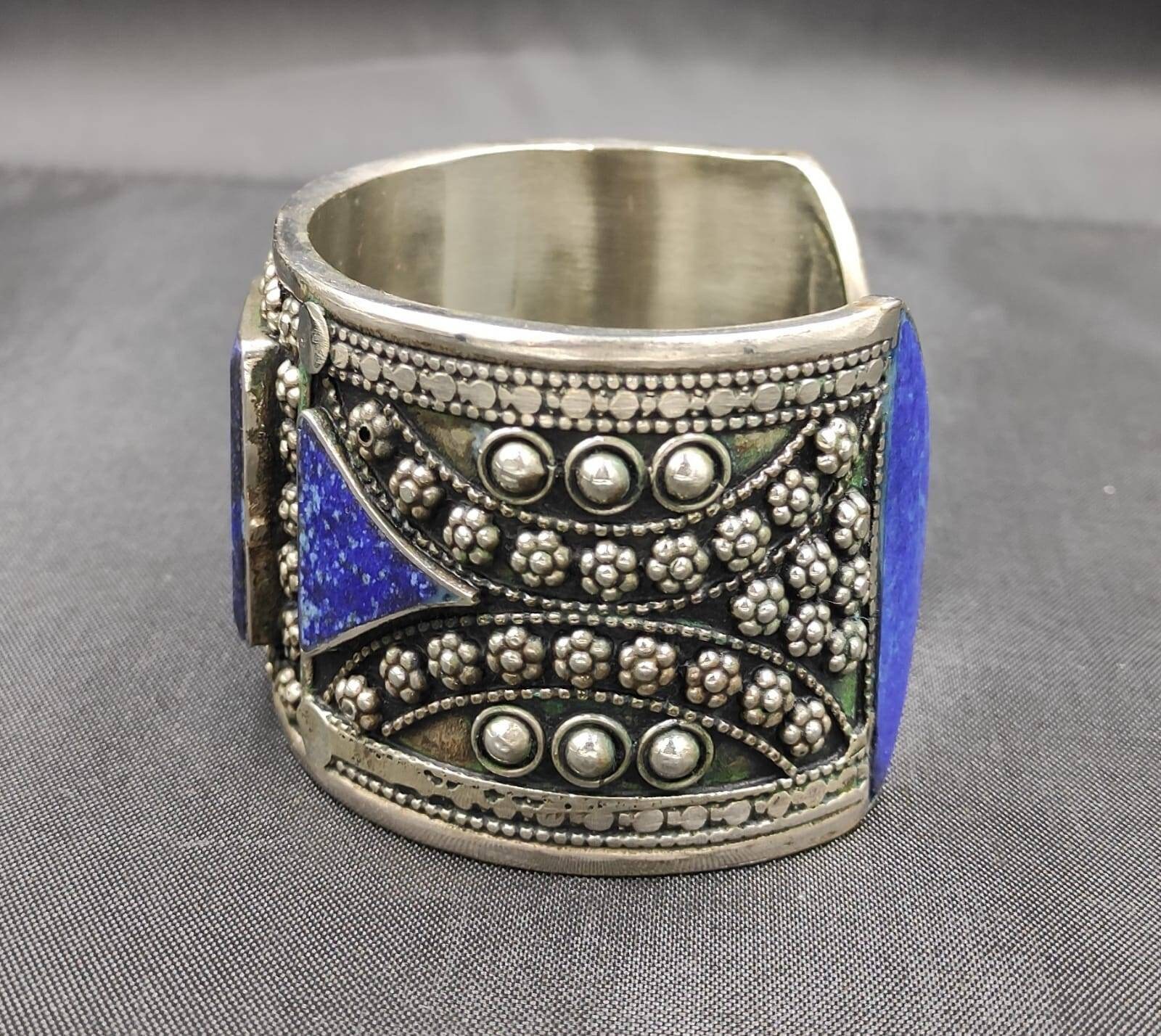 Beautiful Old Vintage Afghanistan Silver Bracelet With Lapis | Etsy