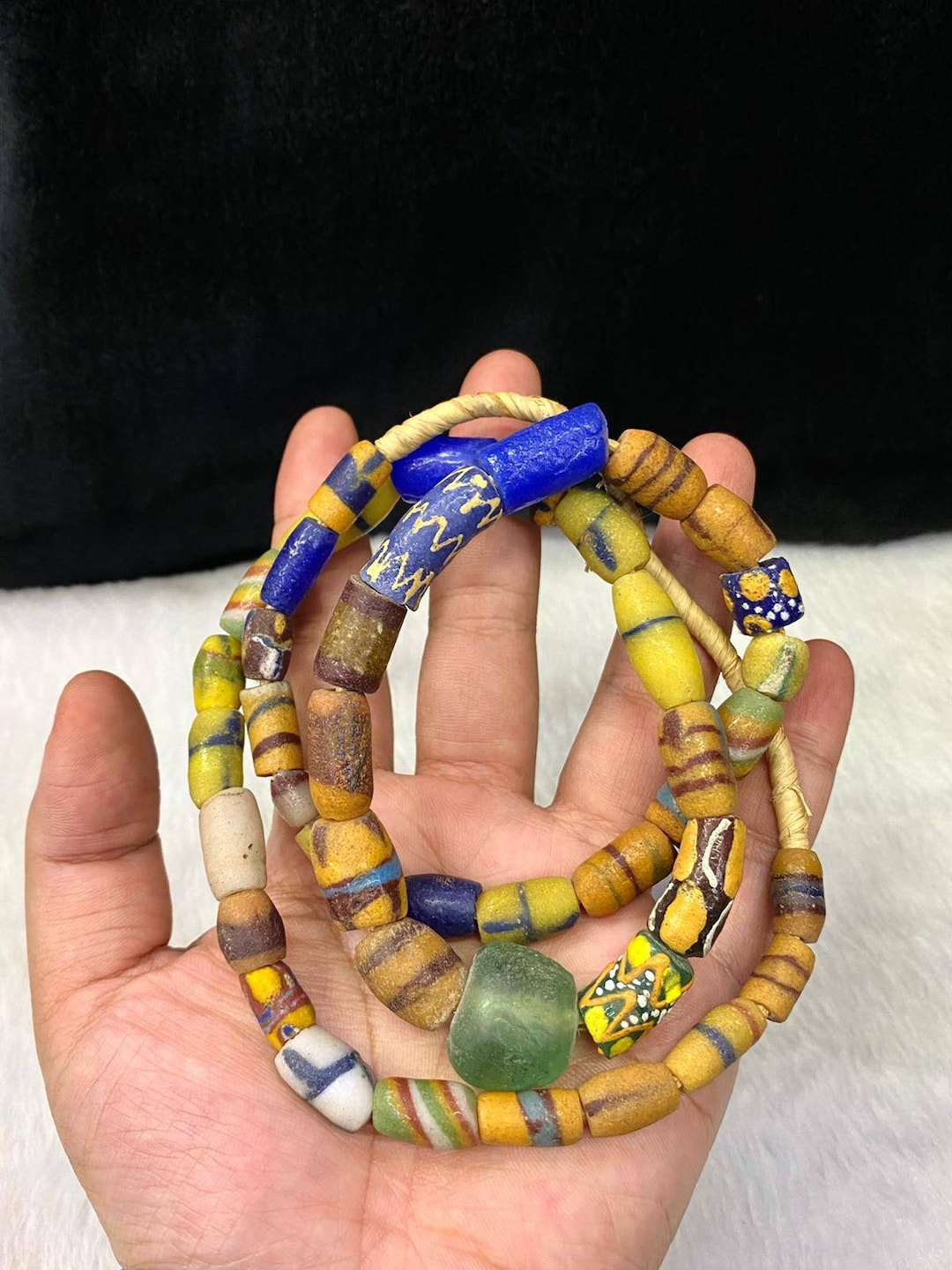 Tribal African Gabree Bead Necklace: Ancient Ghana Morocco Beads - Etsy UK