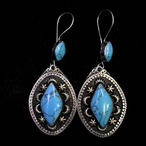 Handmade Wonderful Vintage Turquoise Stone Old Silver… - Gem