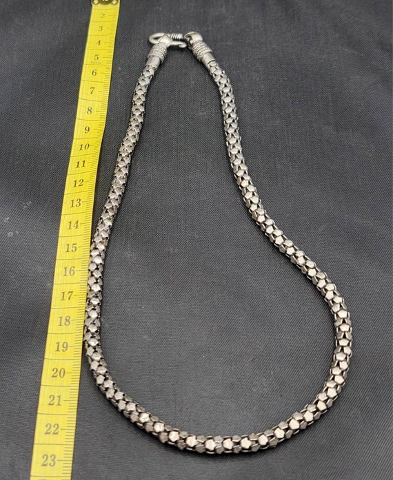 Handmade Beautiful Nepali Silver Old Chain Necklace - Gem