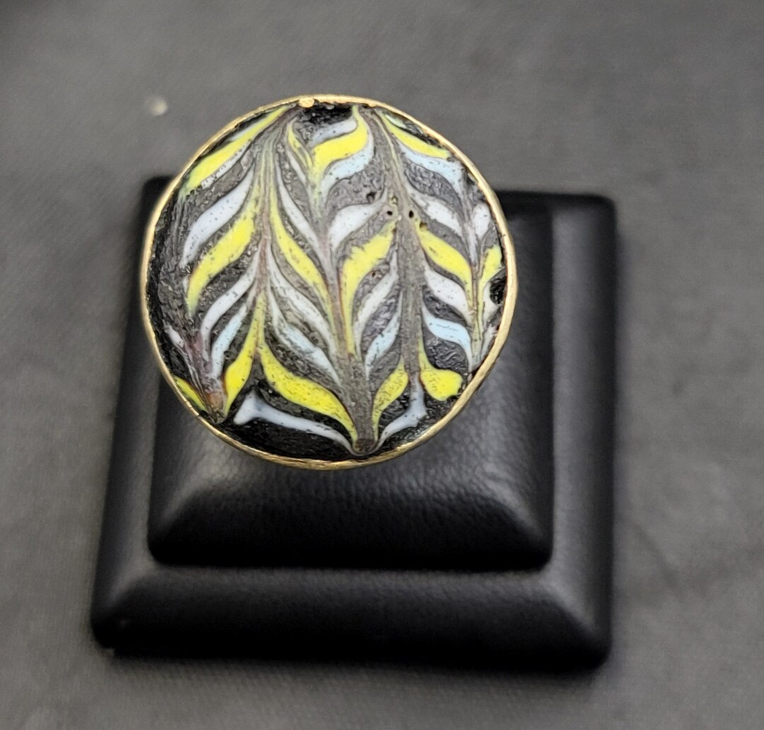 Antique Bronze Mosaic Ring: Naga-land Gabree, Size 8 - Etsy