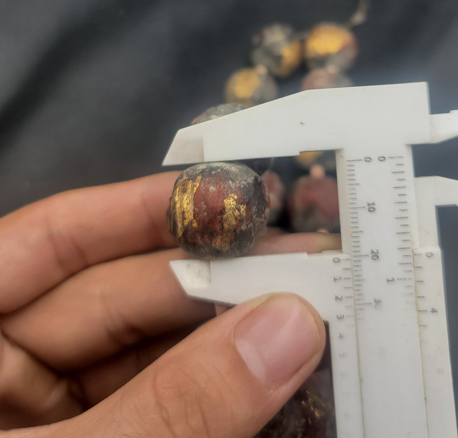 Ancient Pyu Temple Stone Bead Necklace With Gold Leaf - Etsy