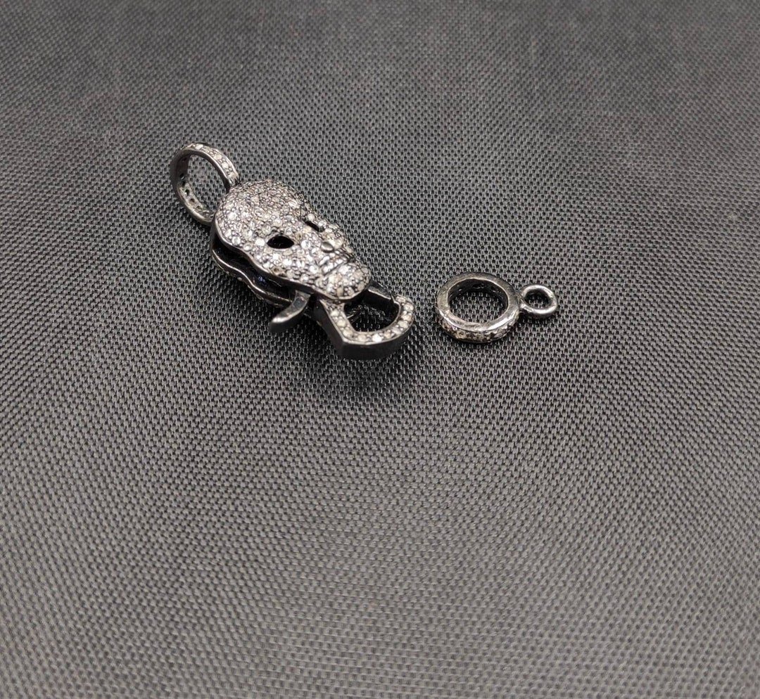 Unique Silver Vintage Lock Skull Shape With Natural Daimond Saround - Etsy