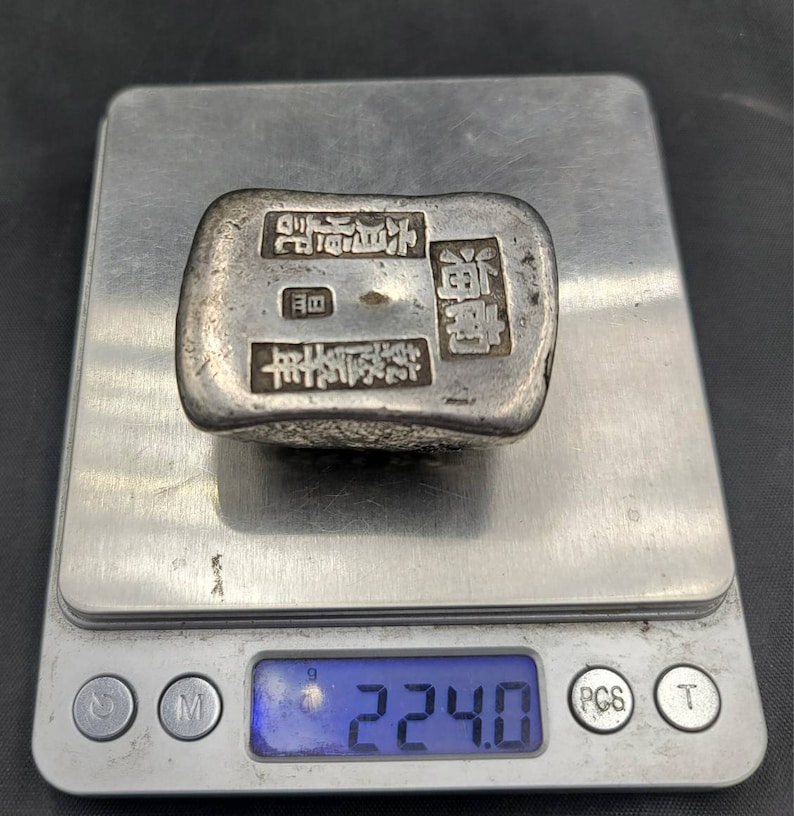 99% Silver Tibeten Very Old Chinese Silver Bar Coin 224 Grams - Etsy