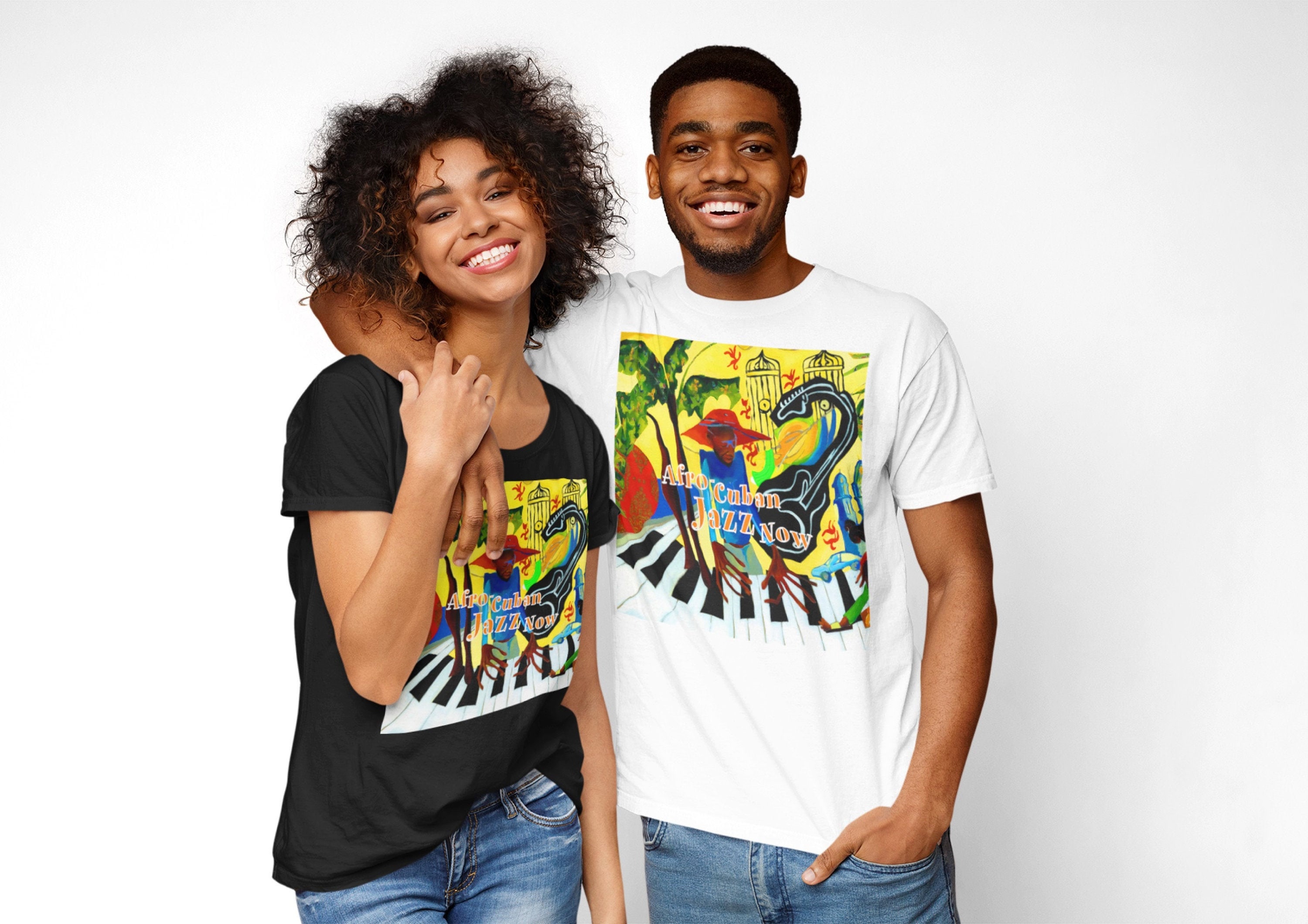 Gift for men Music Themed Tee Latin Jazz Art Graphic Print | Etsy