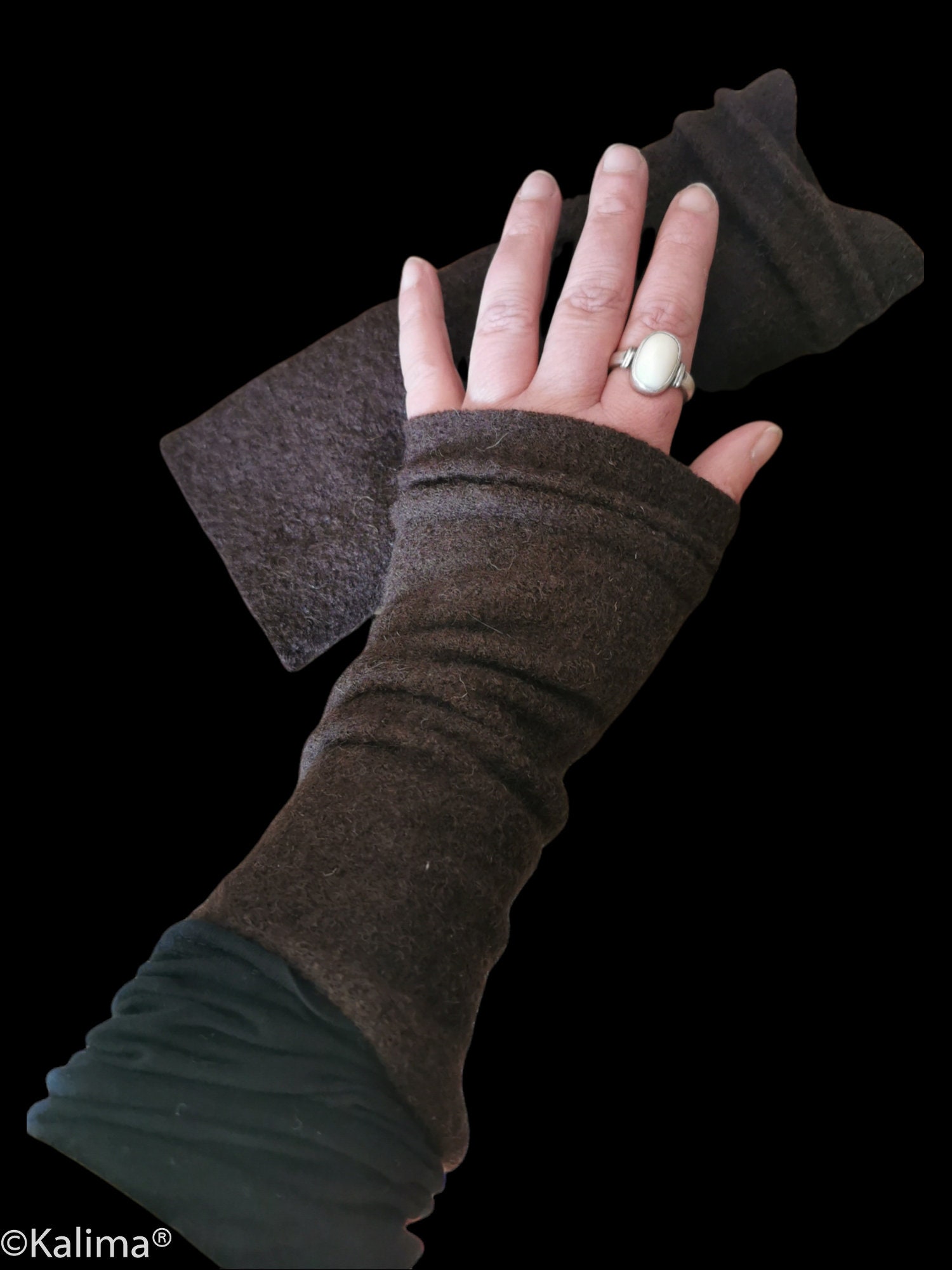 Arm Warmer Pulse Warmer "freya" With Beads and Decorative Seam. Pure ...