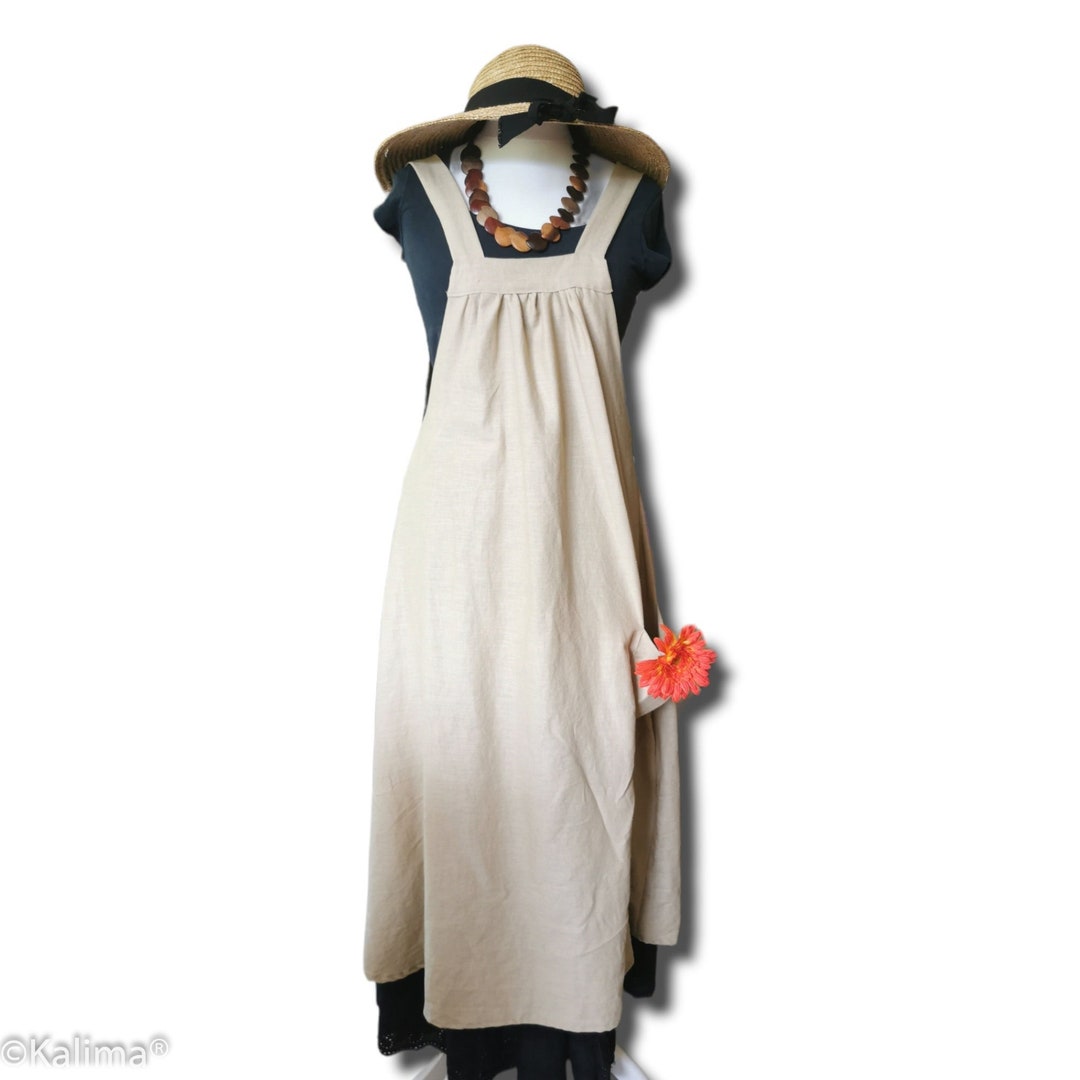 Linen Strap Dress, A-shaped With Patch Pockets, Brand Kalima - Etsy