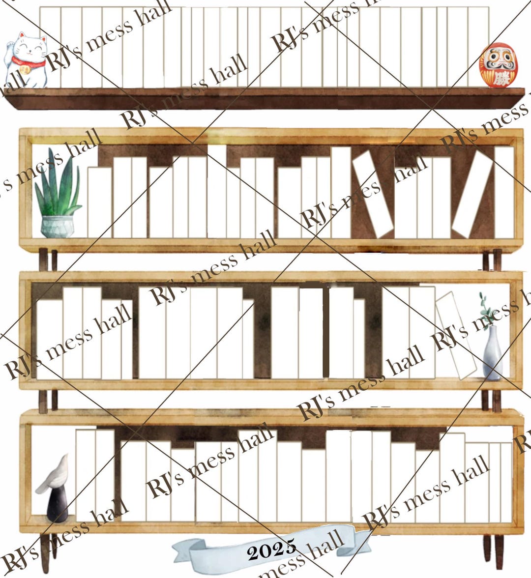 Modern, Zen Style Bookshelf Reading Tracker - Digital Download to Print ...