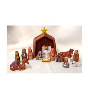 Mini Nativity of 14 Pieces Ready for You to Paint. - Etsy