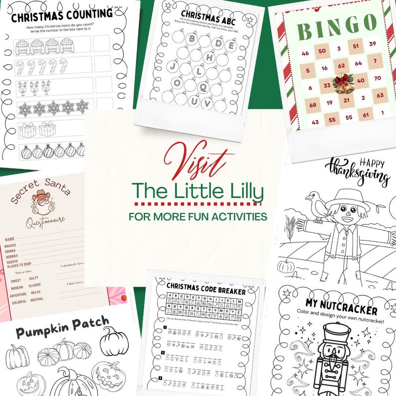 Christmas Bingo 35 Unique Bingo Cards Kids' Christmas Activity ...